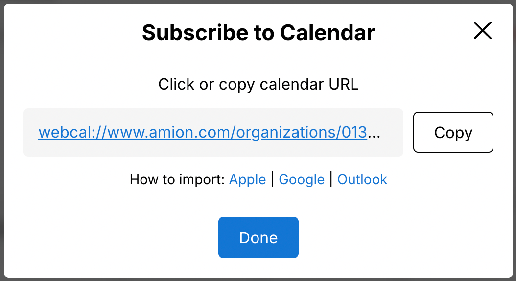 Amion Next: Calendar Subscriptions – Amion