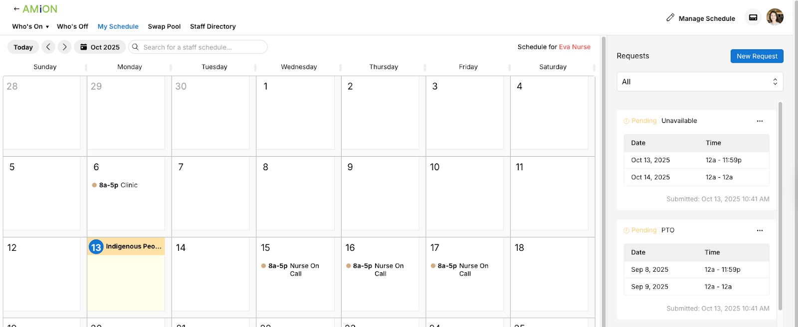 Amion Next: Time Off Requests - Instructions for Staff – Amion