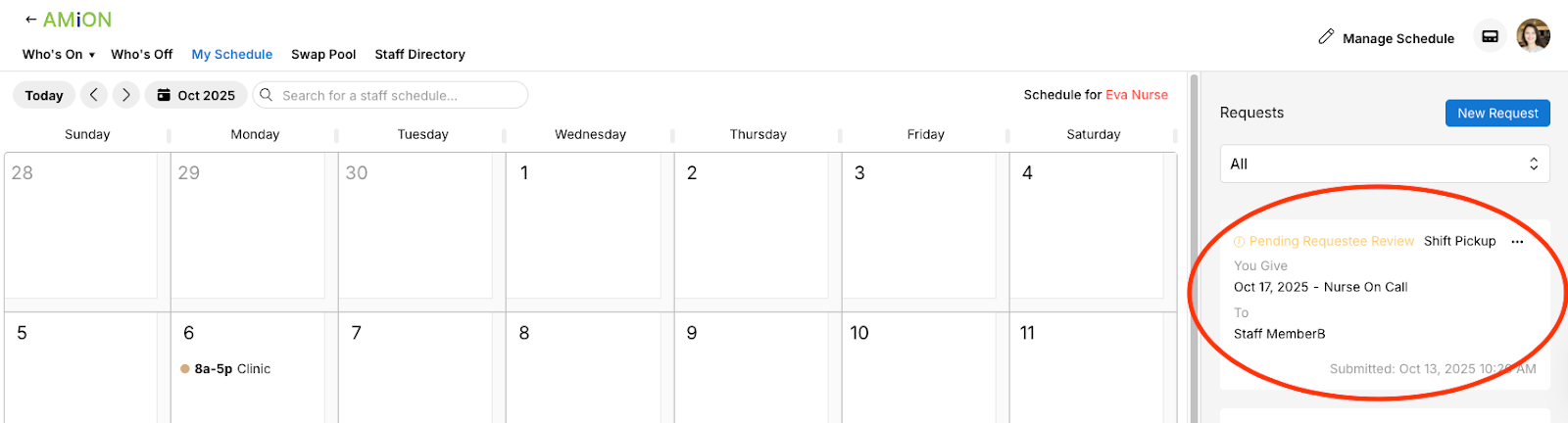 Amion Next: One-way Swaps - Instructions for Staff – Amion